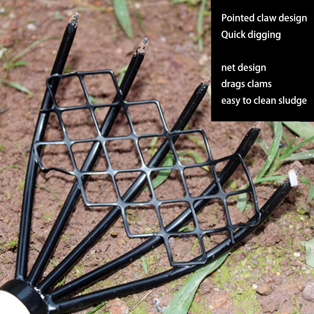 Clam Rake With Net Dig Seafood Conch 5 Claw Clam R... – Grandado