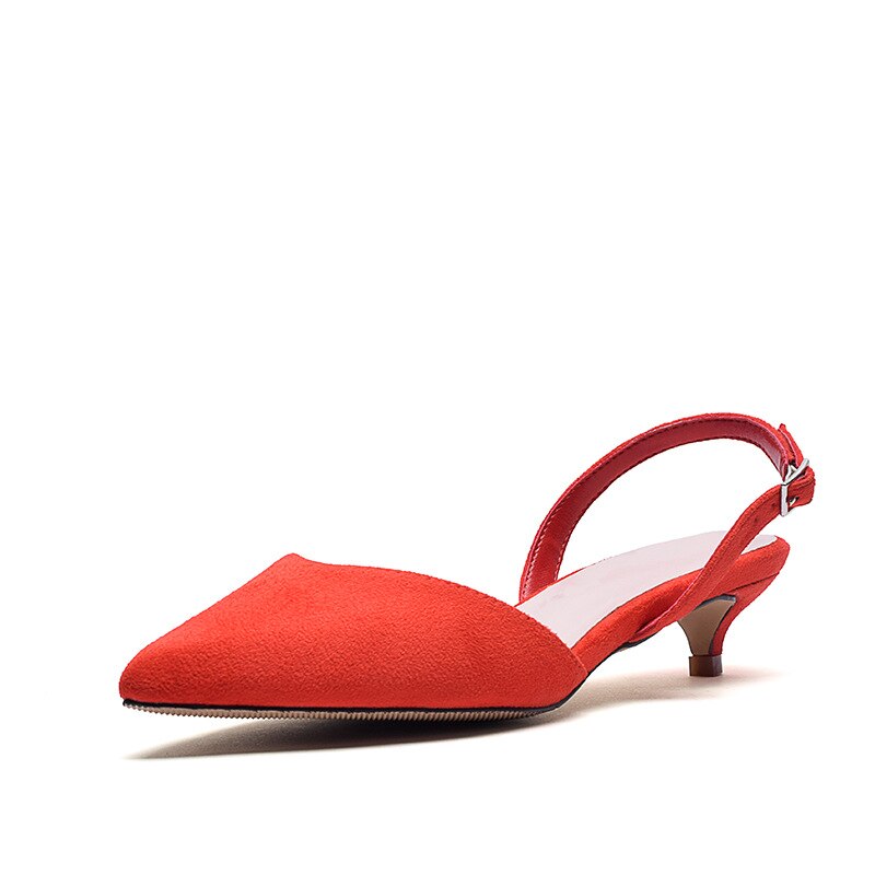 small heels summer shoes woman pointed toe suede s... – Grandado