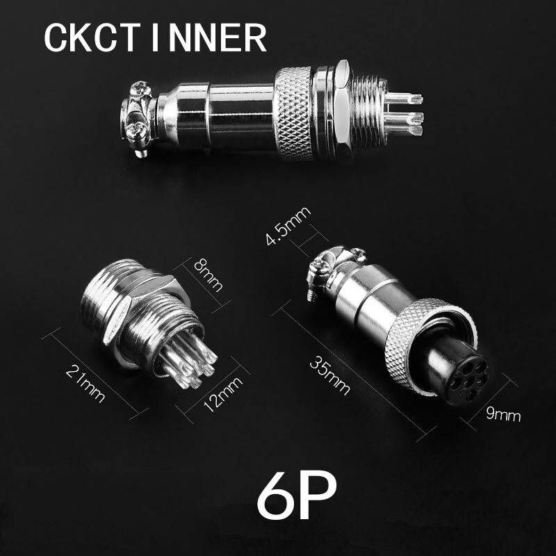 1 set GX12 / 2/3/4/5/6/7 Pin male + female 12mm 88... – Grandado