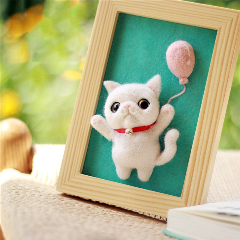 DIY Fun Wool Felt Cartoon Cat Photo Frame Painting... – Grandado