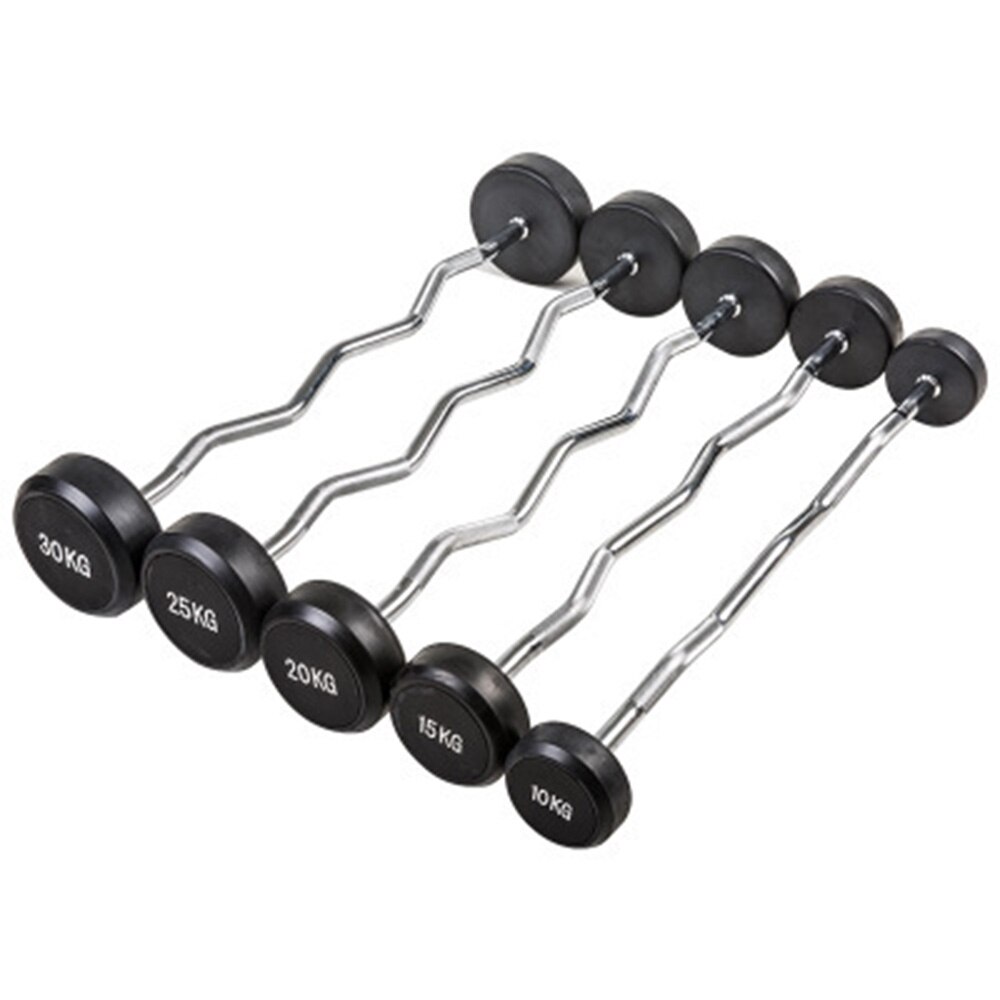 15kgFixed rubber barbell suit fitness home barbell... – Vicedeal