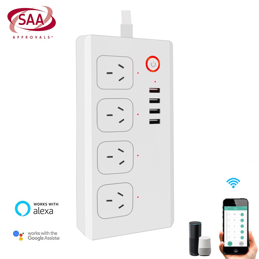 US Standard WiFi Smart Power Strip 4 Outlets and 4... – Vicedeal