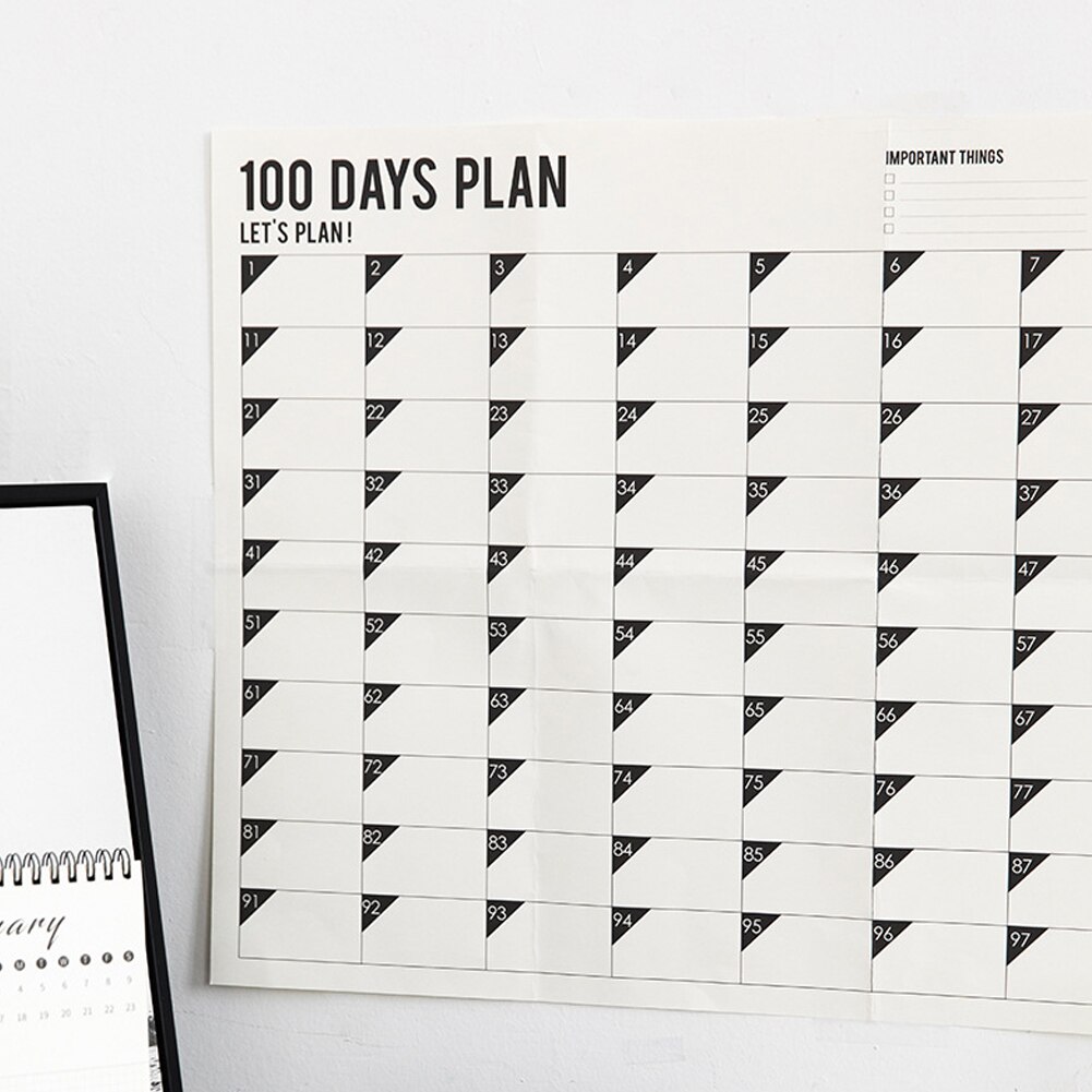 100-day Monthly Calendar Sticker Wall Annual Sched... – Vicedeal