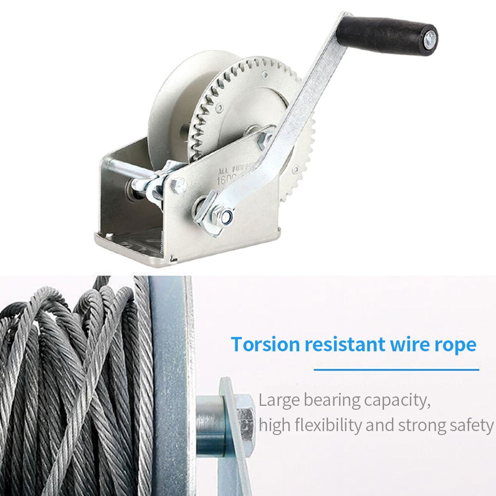 Hand Winch Manual Boat Winch Black Strap Hand Cran... – Grandado
