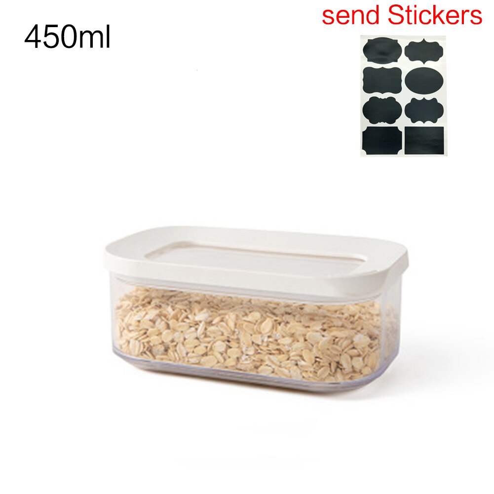 Plastic airtight jar kitchen storage box white lid... – Grandado