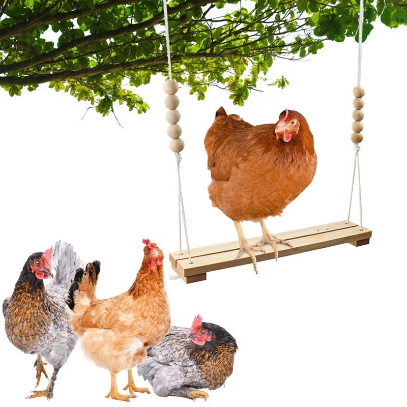 Chicken Swing Toy for Coop Natural Safe Wooden Acc... – Grandado