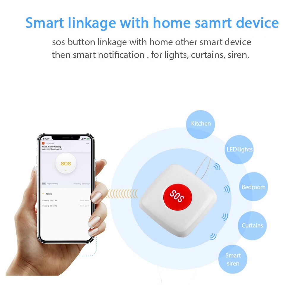 Tuya Zigbee Wireless Remote Call Button SOS/Emerge... – Grandado