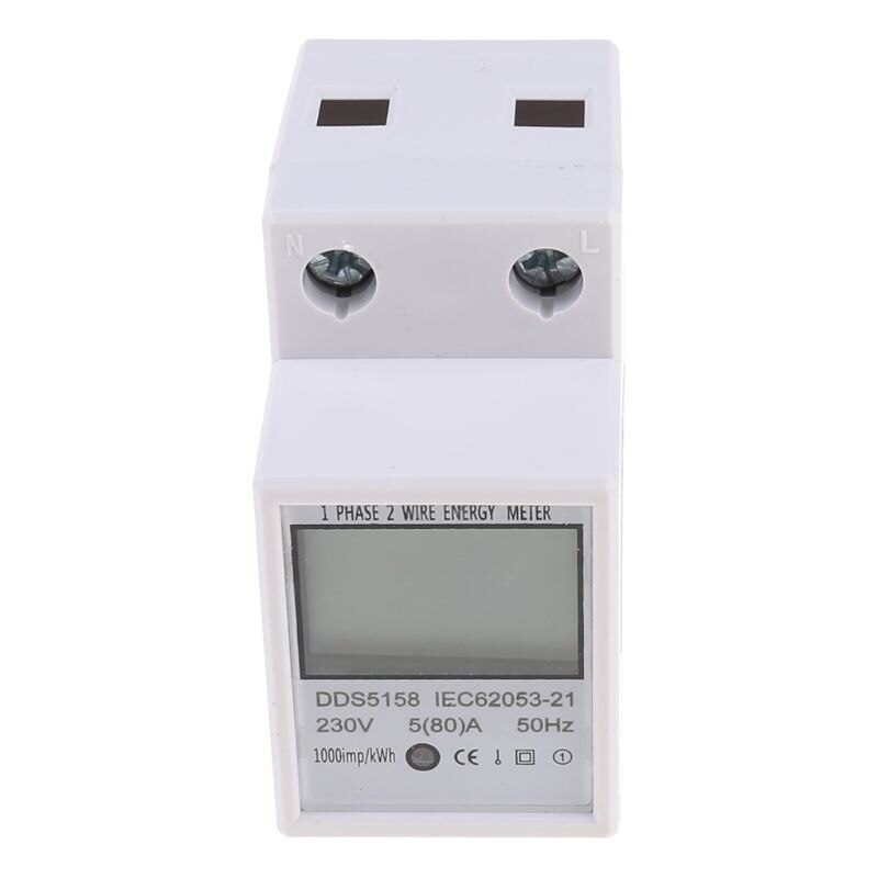 Digital Energy Meter Din Rail Mount 5-80A LCD Back... – Grandado