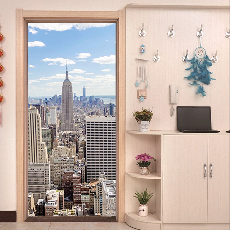 3D Door Decoration Stickers York City 3D Landscape... – Grandado