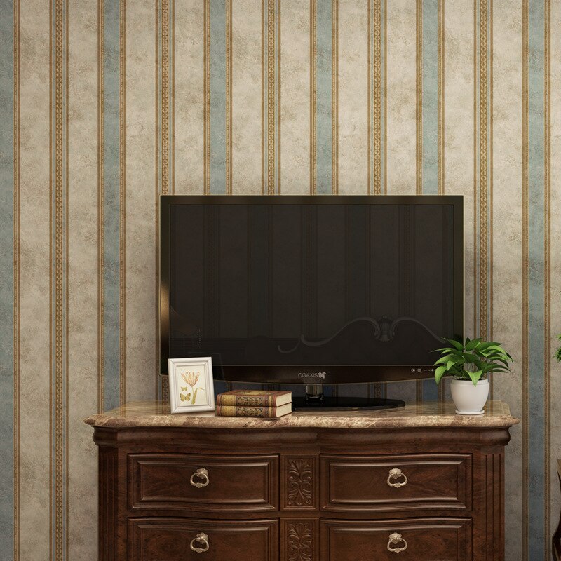 Retro Nostalgic Wallpaper Retro Vertical Stripe Am... – Grandado