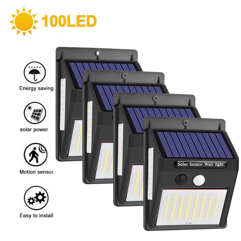 100 Led Solar Light Outdoor Solar Lamp Pir Motion ... – Grandado