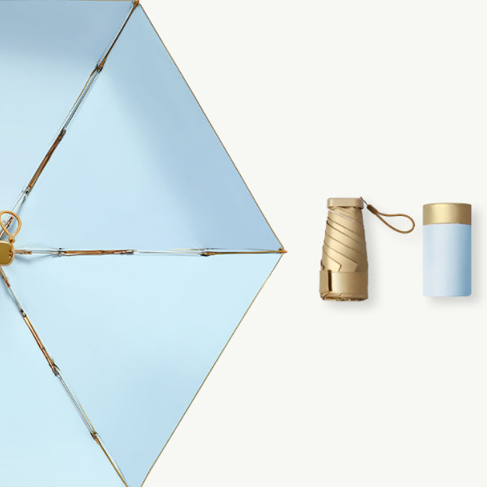 Mini Gold Paraplu Platte Vijf Vouw Paraplu Pocket ... – Vicedeal