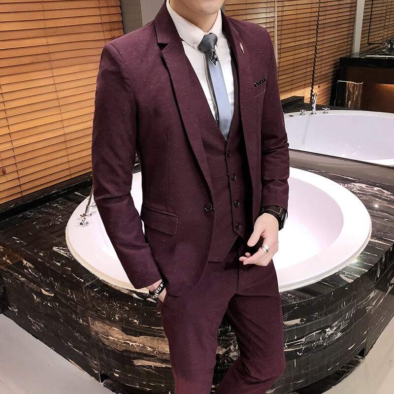 men's autumn wave dot printing suit, youth self-cu... – Vicedeal