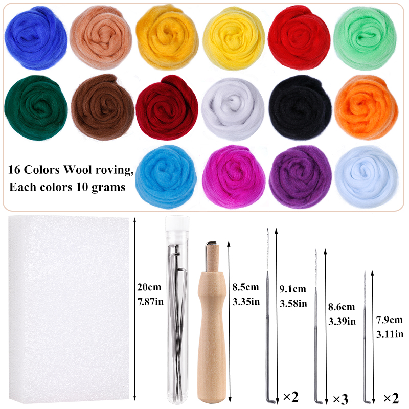 Fenrry Color Wool Felt Craft Kit Needle Felting DI... – Grandado