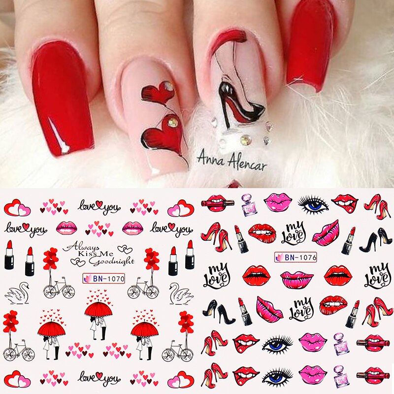 12pcs Alphabet Love Letter Stickers For Nails Vale... – Grandado