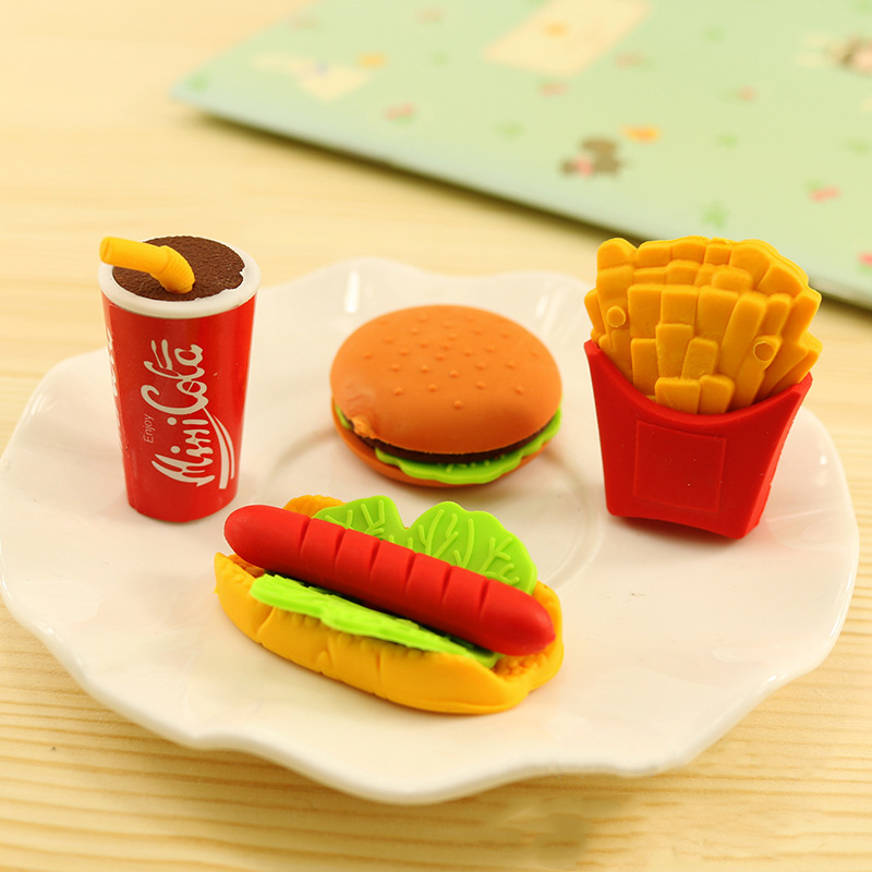 3pcs Creativity Burger Erasers for Kids Novelty St... – Vicedeal