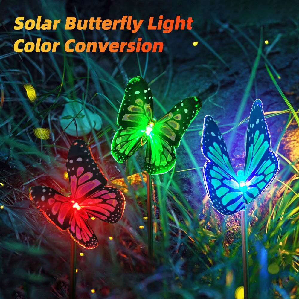 Solar Garden Light Colorful Butterfly Lights Water... – Vicedeal