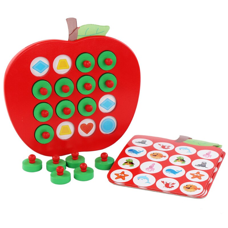 Houten Apple Memory Match Schaakspel Kids Vroege E... – Vicedeal