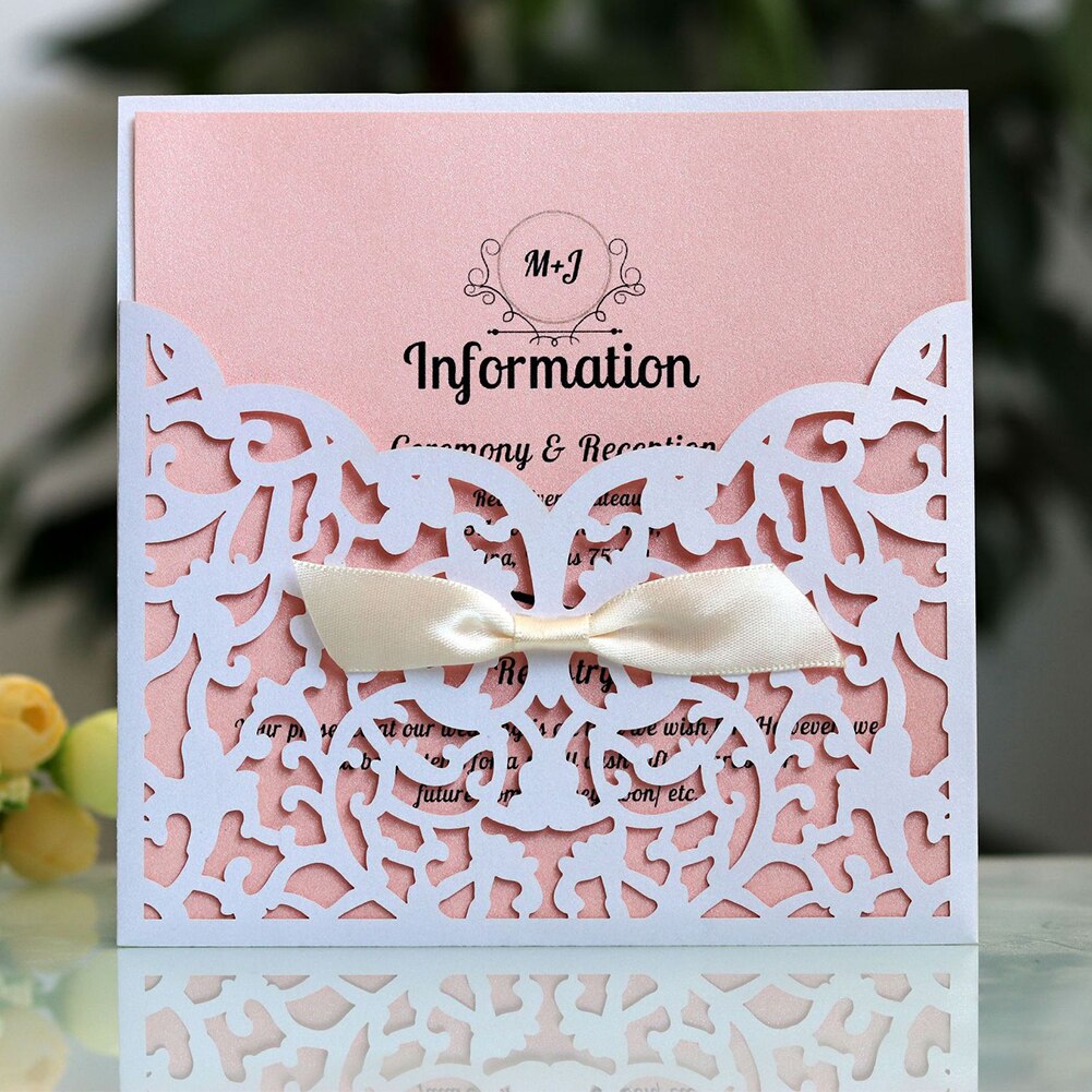 Lightweight Lace Pocket Party Invitation Card Set ... – Grandado