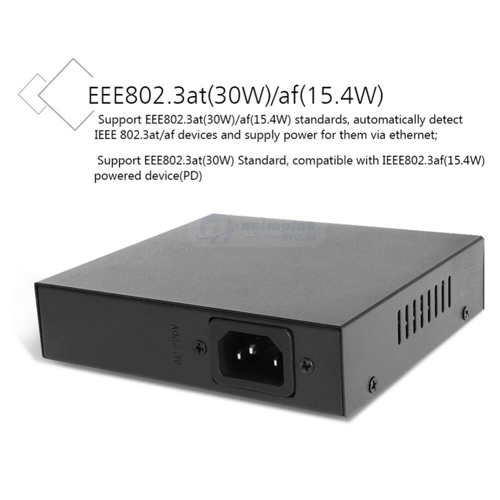 Porta de Rede 6 10/100 Mbps 2 Up-Link 4CH POE Swit... – Grandado