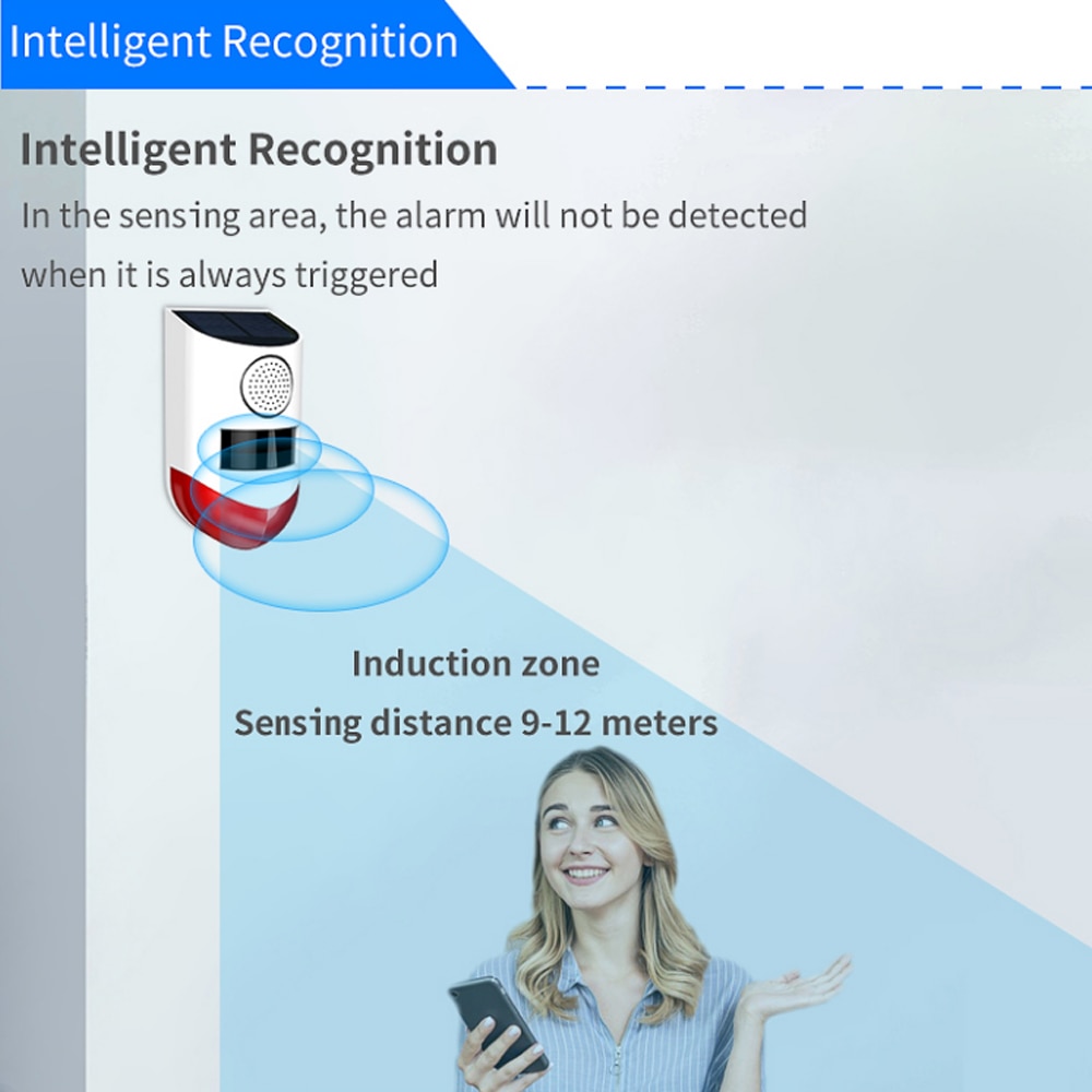 draussen Solar- Sirene 120db Sicherheitsalarm Fern... – Grandado