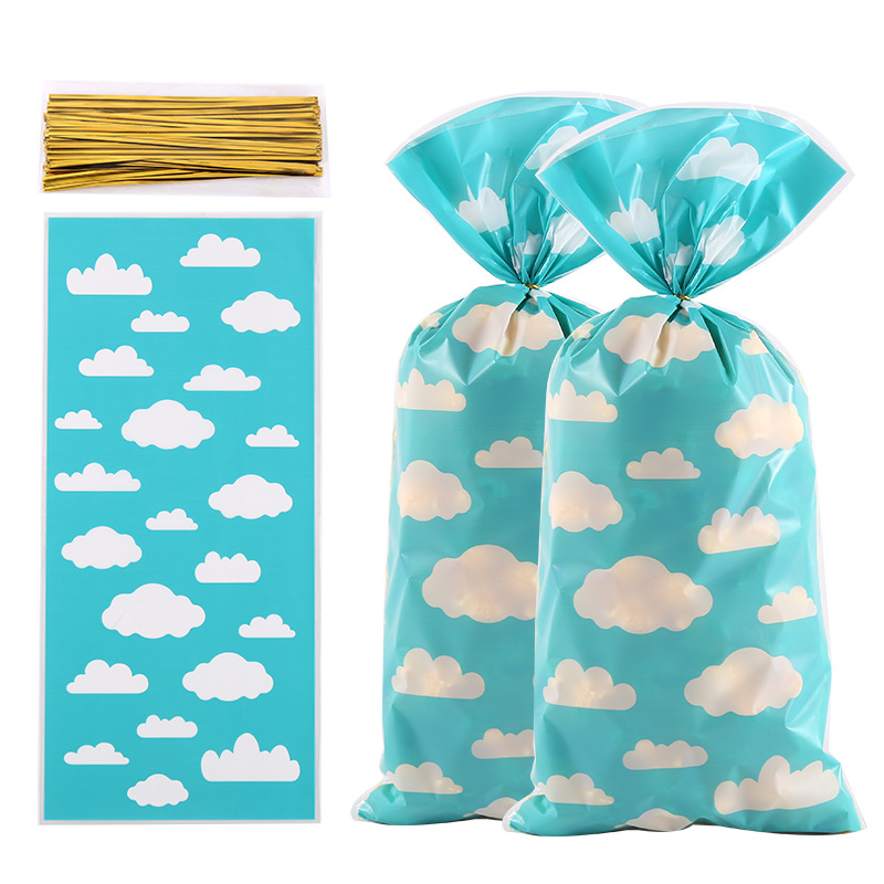 50pcs Blue color printed cloud OPP bag, plastic fl... – Grandado