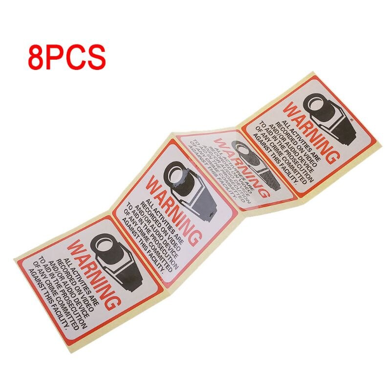 8PCS Warning Stickers SECURITY CAMERA IN USE Self-... – Vicedeal