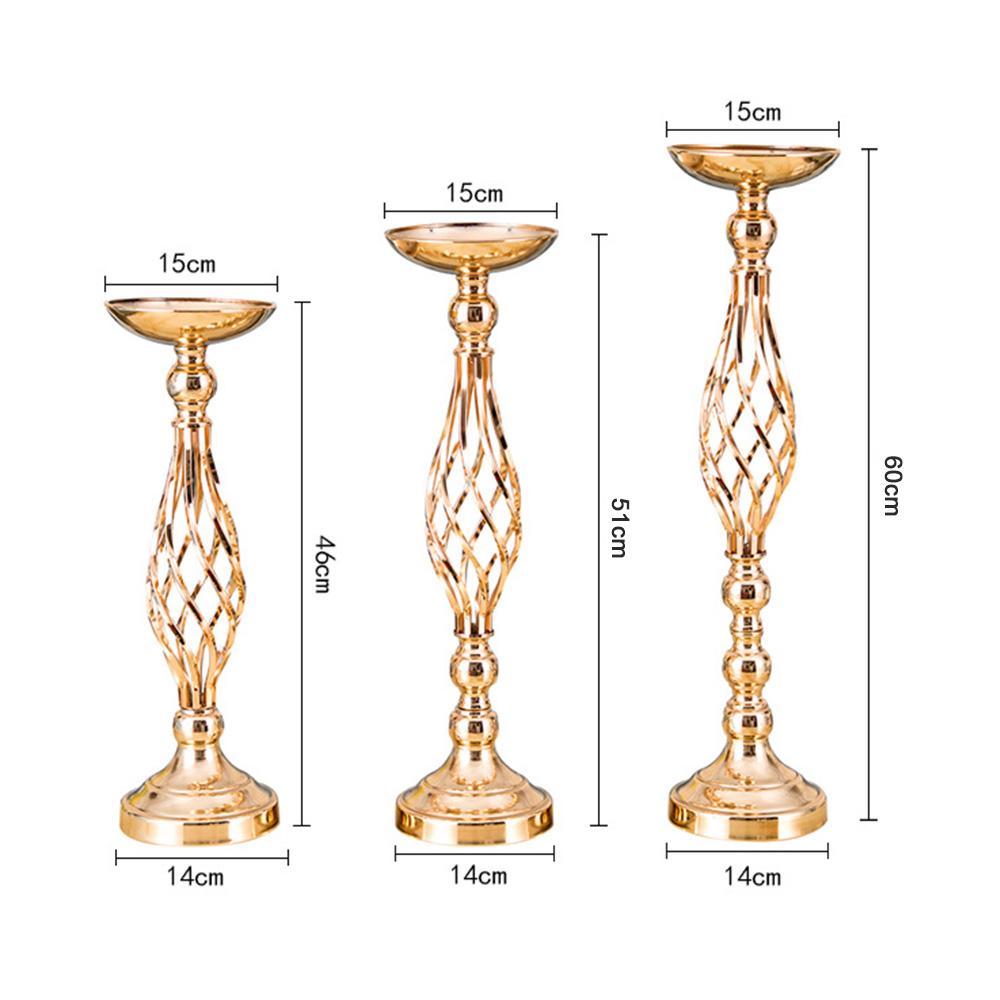 Gold Silver Candle Holders Metal Candlestick Flowe... – Grandado