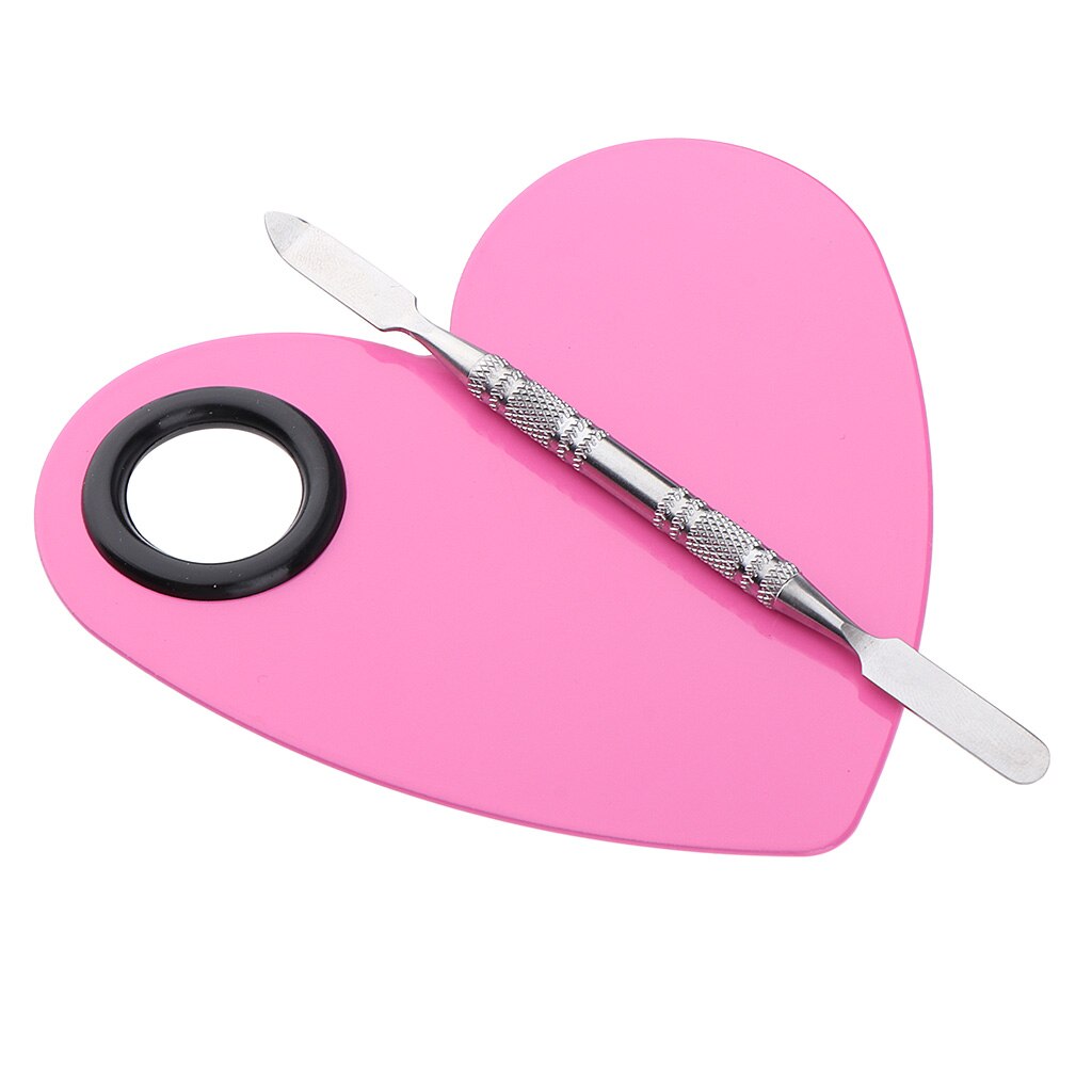 Heart Shaped Plate Makeup Cosmetic Palette Spatula... – Grandado