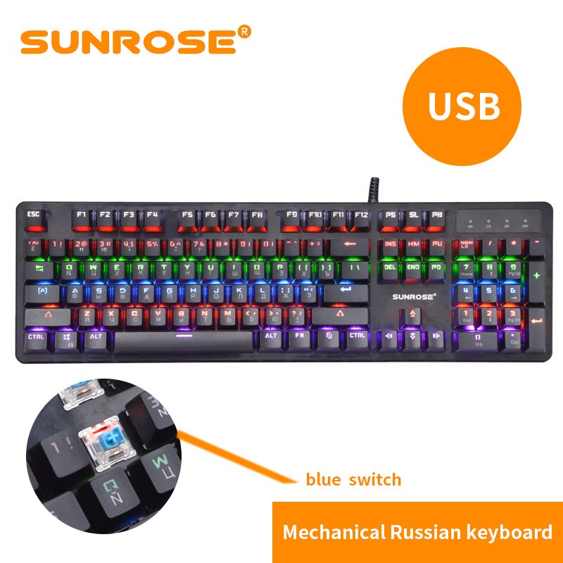 Sunrose Russian / English 3 Color Backlight Gaming... – Grandado