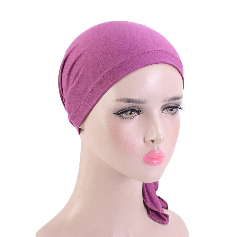 Bamboo Cotton Pre-Tied Chemo Caps Women Muslim Isl... – Grandado