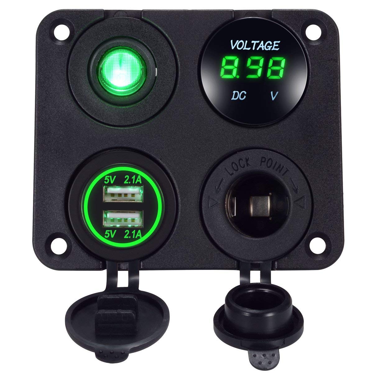 DIY Dual USB Charger 4.2A Voltmeter 12V Power Outl... – Grandado