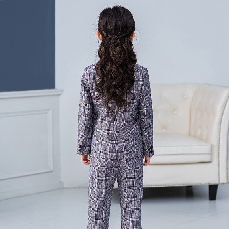 Girls Plaid Small Blazer Suit Wedding Wear Perform... – Grandado