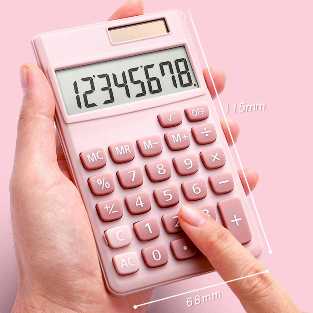 8-Digit Mini Calculator Solar Powered Large Displa... – Vicedeal