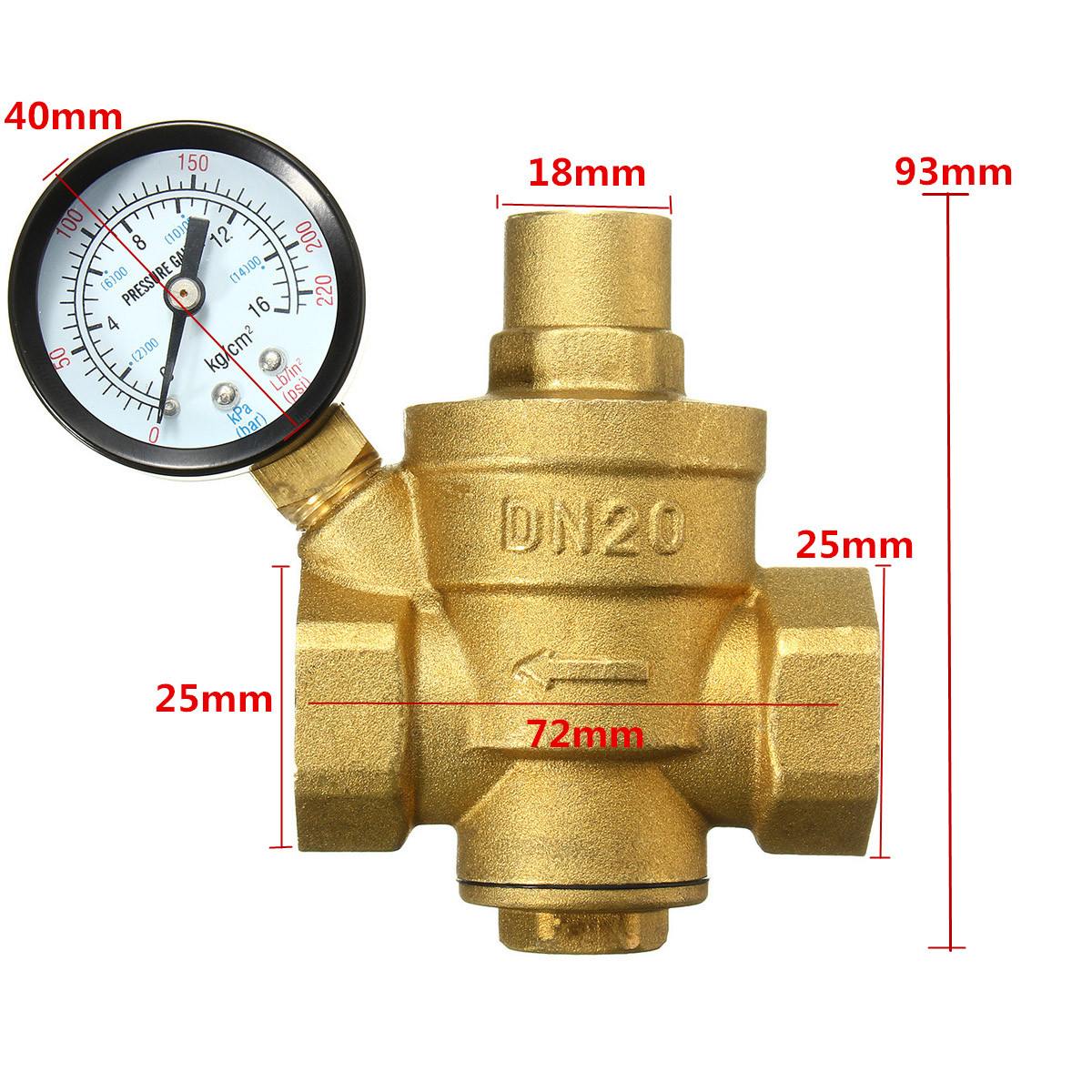 Brass Water Pressure Regulator Reducer DN20 PN16 3... – Grandado