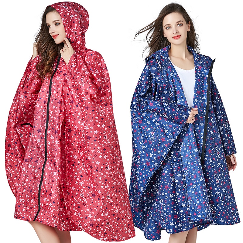 Vrouwen Stijlvolle Polyester Waterdichte Poncho Gr... – Grandado