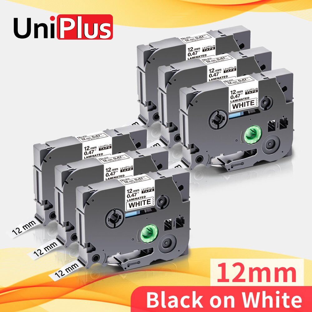 UniPlus 6PK 231 Compatible Label Tape Black on Whi... – Grandado