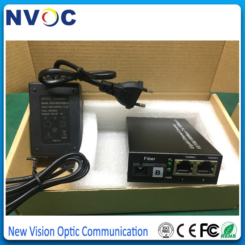 1 1000M Fiber+2 10/100/1000 RJ45 Fiber Media Conve... – Grandado