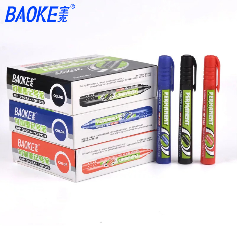 BAOKE Red Black Whiteboard Marker Waterproof Alcoh... – Grandado