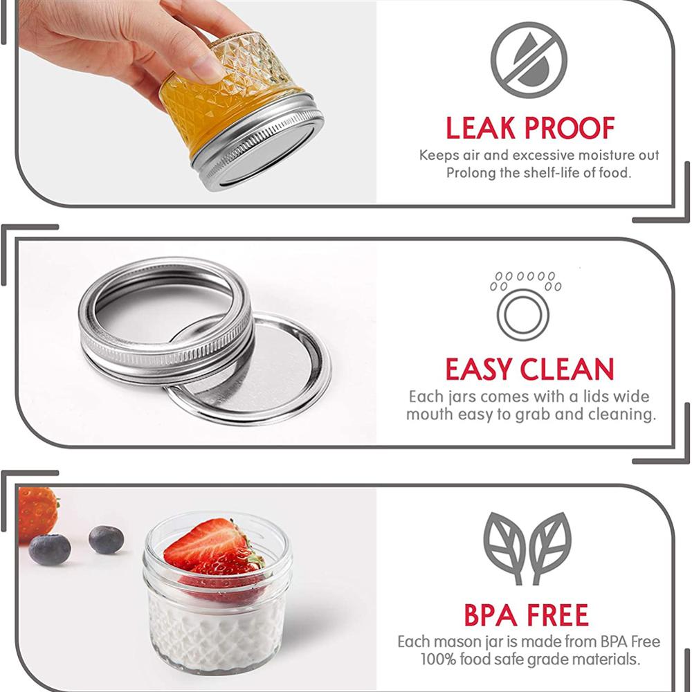 8 PACK Regular Mouth Mini Mason Jars with Lids and... – Grandado