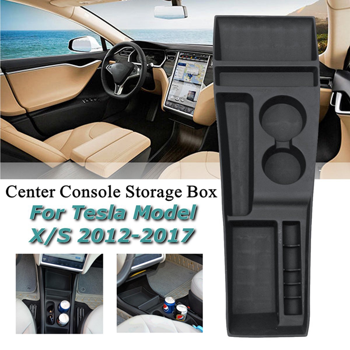 1PCS Silicone Black Car Center Console Storage Box... – Vicedeal