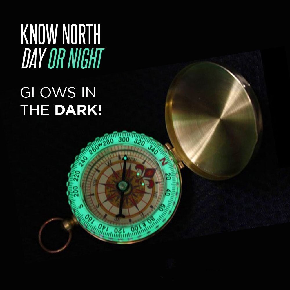 Luminous Camping Compass Copper Glow in the Dark S... – Grandado