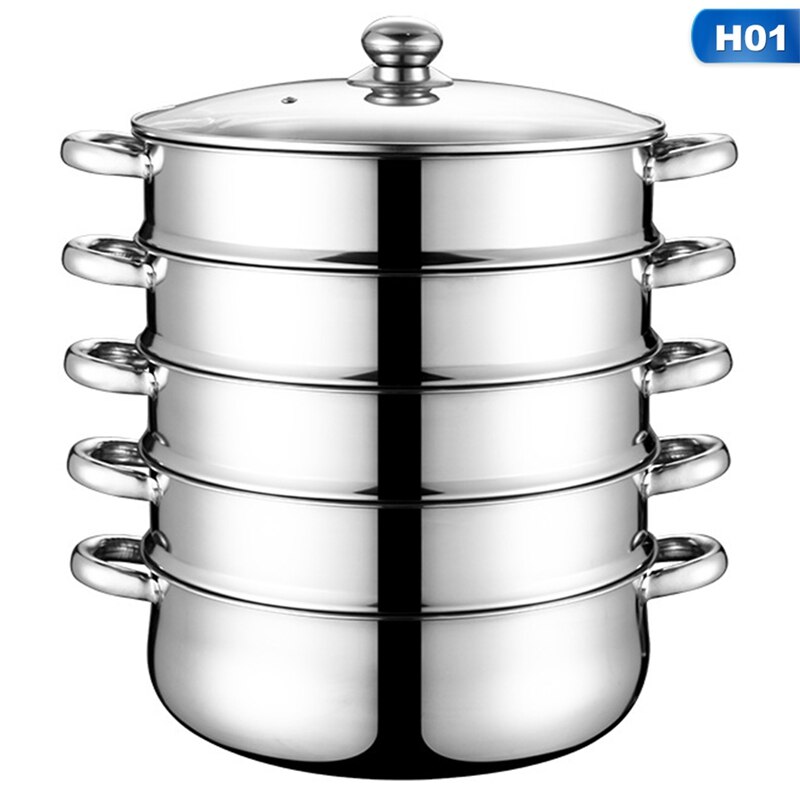 28cm Stainless Steel Thick Steamer pot 5-layer Sou... – Grandado
