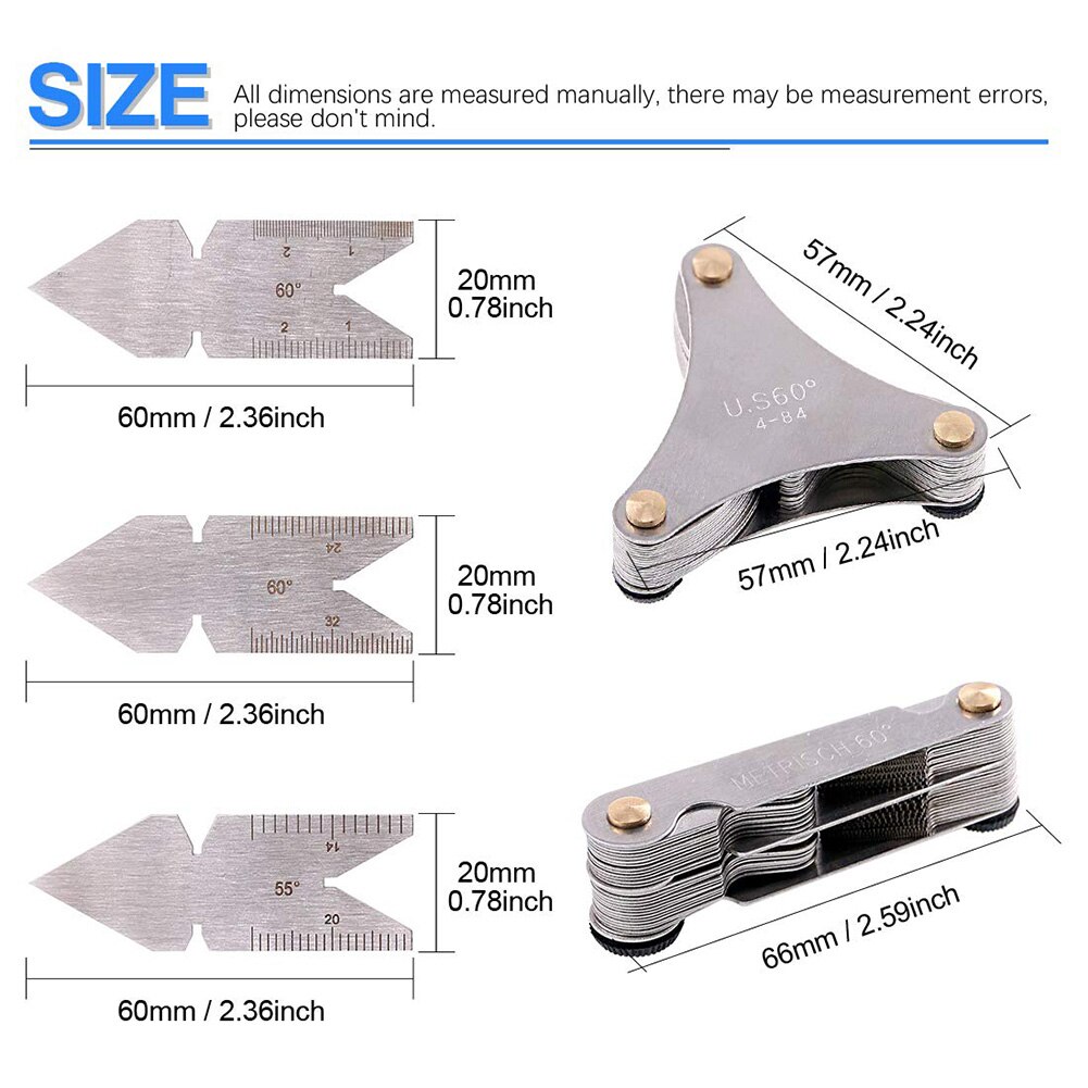 5 Pcs Draad Pitch Gauge Schroef Center Gage Tool S... – Vicedeal