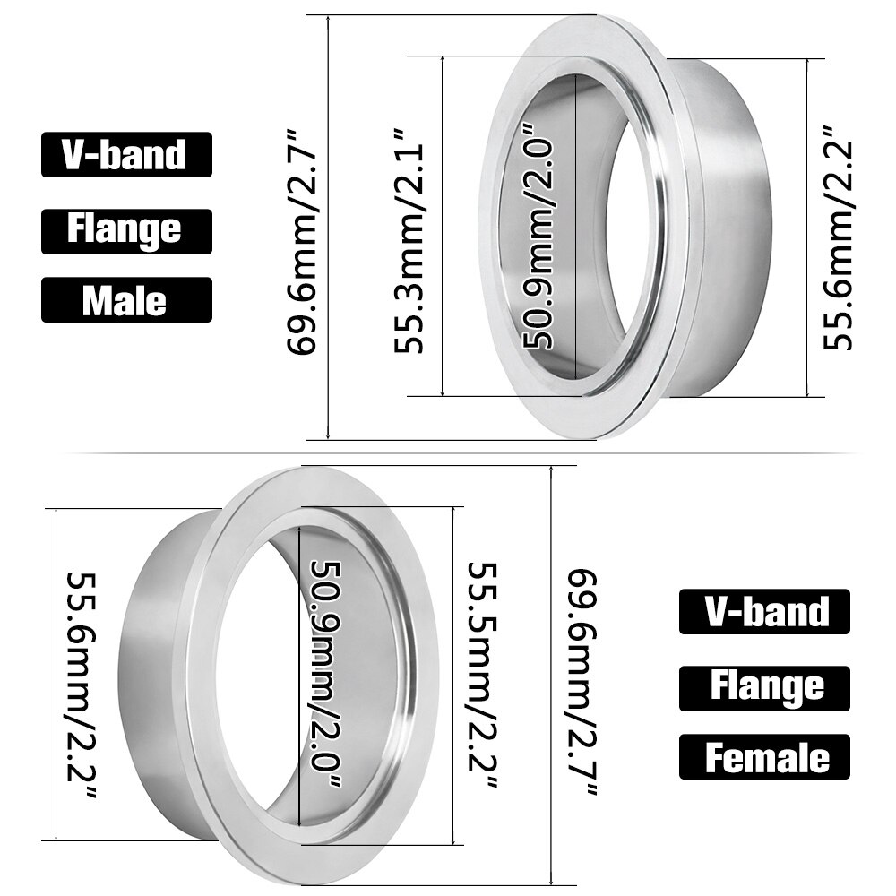 2 Inch 50mm V-Band Clamp Flange Male and Female Fl... – Grandado