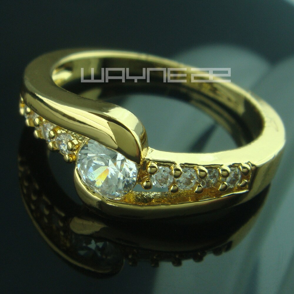 Gold color classic engagement ring R157 Size M O Q – Grandado