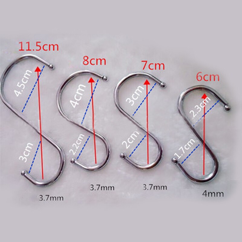 10 st stål silver s-form typ s krokar tunga hängar... – Grandado