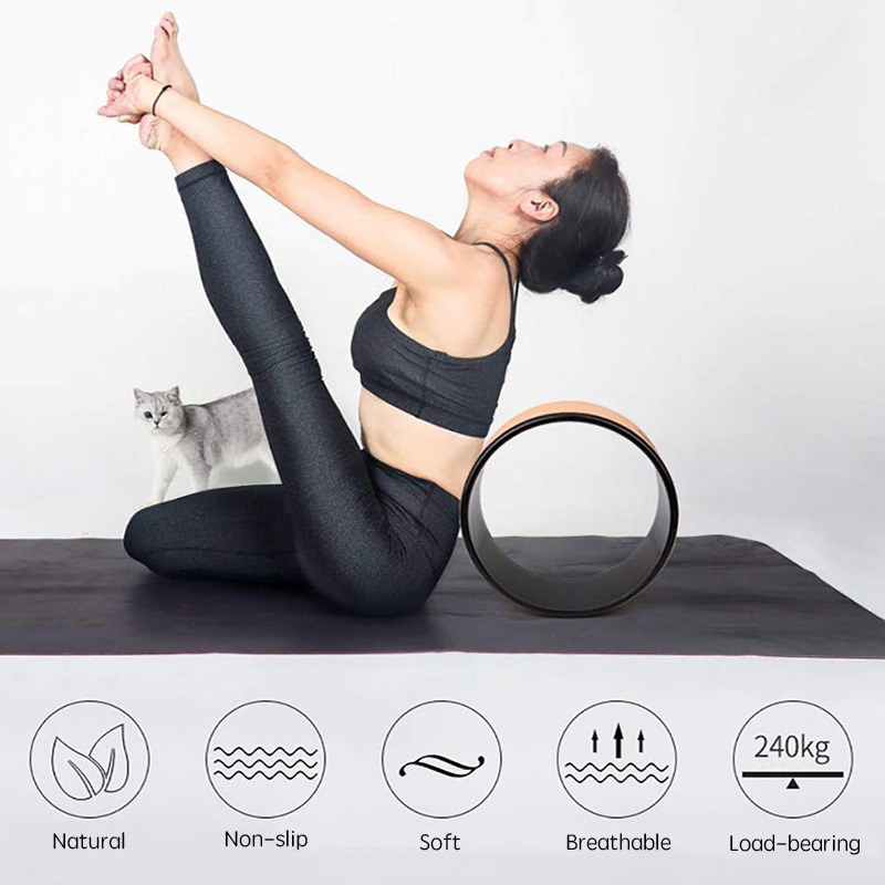 TPE Cork Yoga Wheel With Lotus Pattern Diameter 33... – Vicedeal