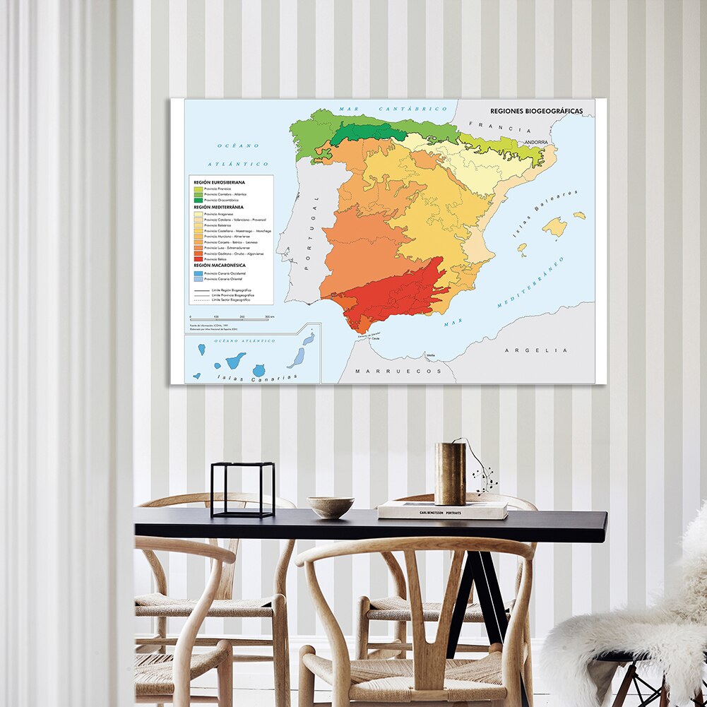 150*100cm Map of The Spain (In Spanish ) Wall Art ... – Vicedeal