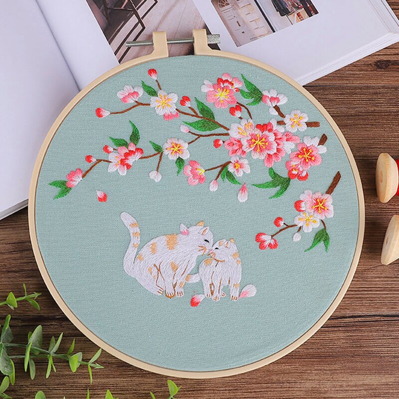 Flower Lotus Chinese DIY Embroidery Kit with Hoop ... – Grandado